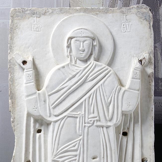 Marble icon with Praying Virgin - Museum of Byzantine Culture Thessaloniki