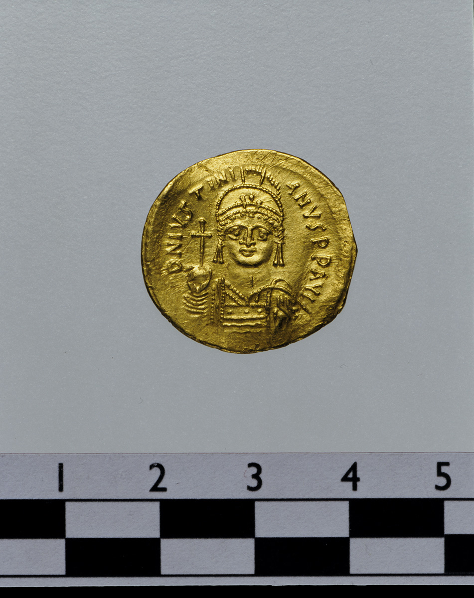 Solidus of Justinian I - Museum of Byzantine Culture Thessaloniki